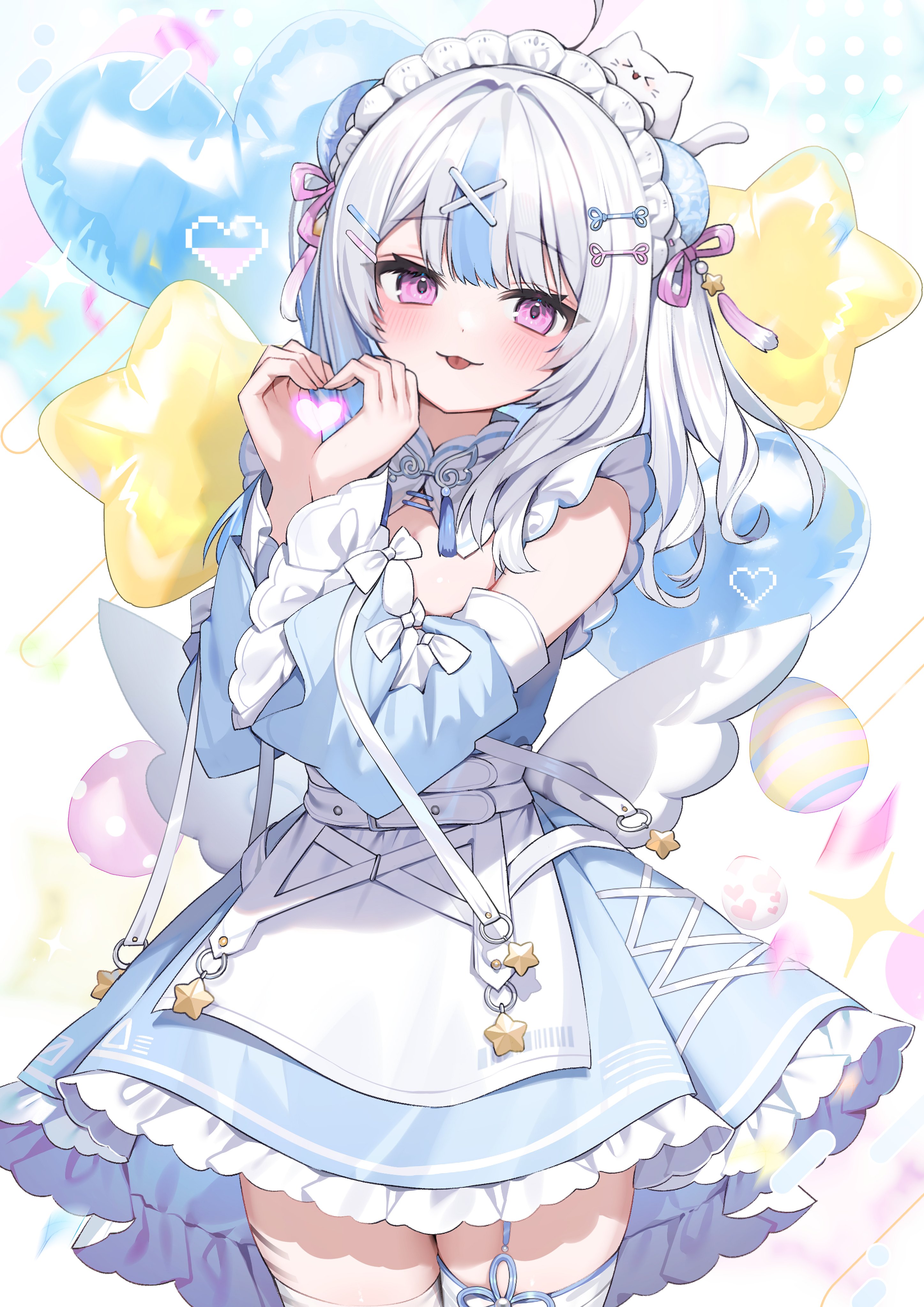 muryo indie virtual youtuber yuru (vtuber) maid stockings thighhighs wings | #1236674 | yande.re